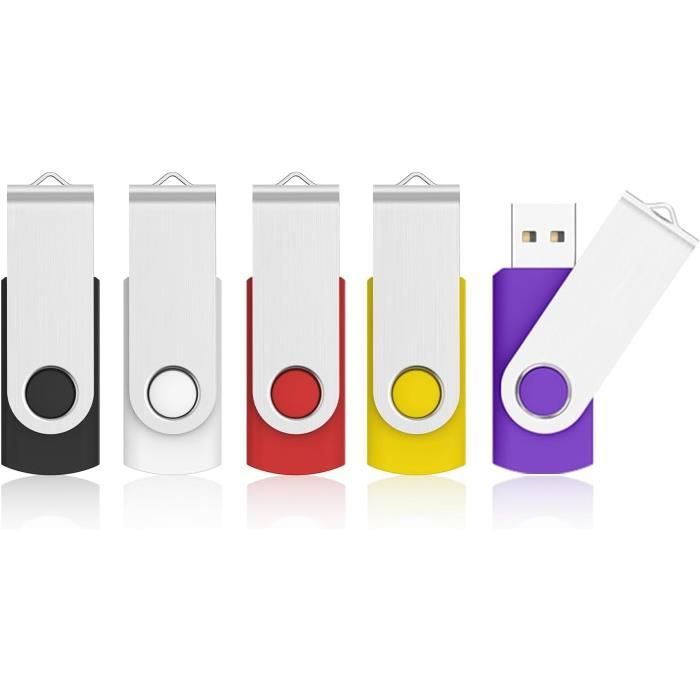 Cle USB 8Go Lot 5 Clé USB 2.0 Flash Drive, Clef USB 8 Go avec Stockage Disque Mémoire Stick pour ...