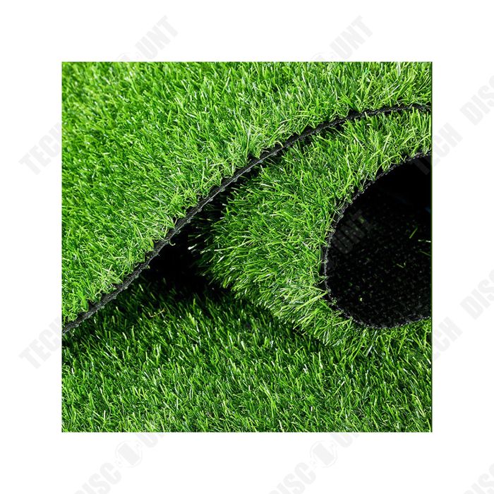 Gazon artificiel - TECH DISCOUNT - 2x5m - 10m² - Anti-UV - Ignifuge ...