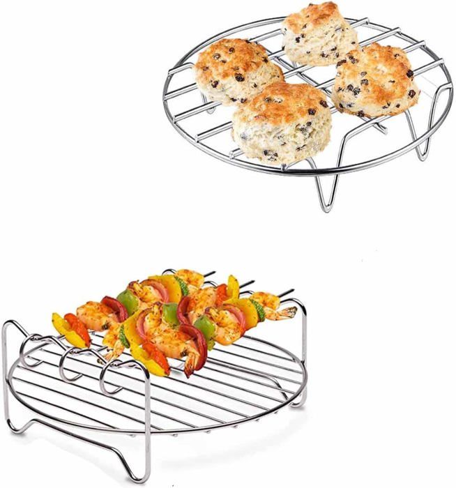 Lot De 2 Grilles De Friteuse À Air Comprimé En Acier Inoxydable Double ...
