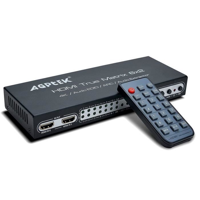 AGPTEK 4K 6X2 HDMI à True Matrix avec ARC - Fonction PIP | HDMI Audio ...