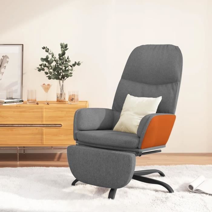 QUT Chaise de relaxation avec repose-pied Gris clair Tissu AB3097394 ...