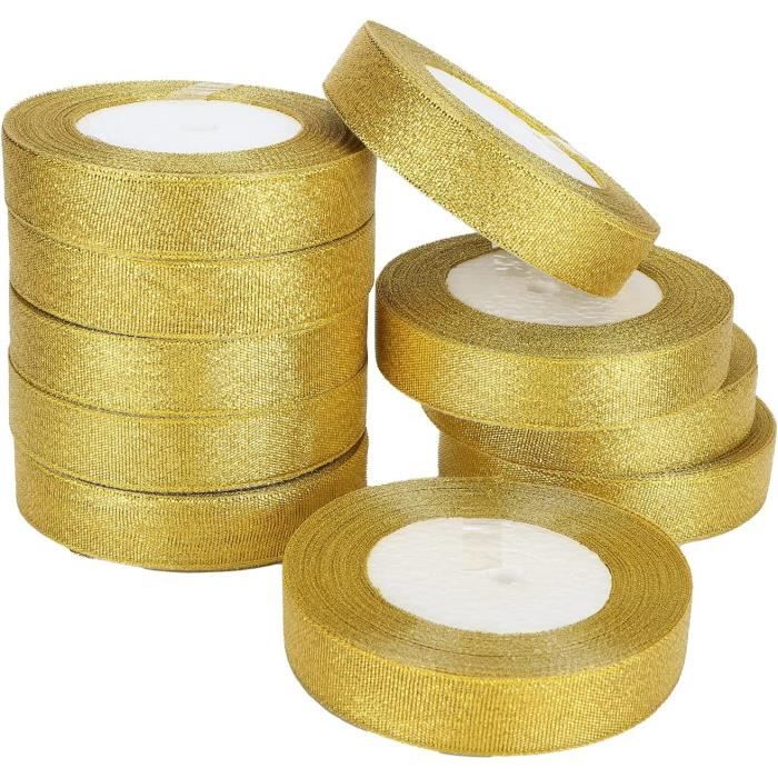 10 Rouleaux De Ruban D'Or Ruban De Satin Bricolage Emballage Cadeau ...