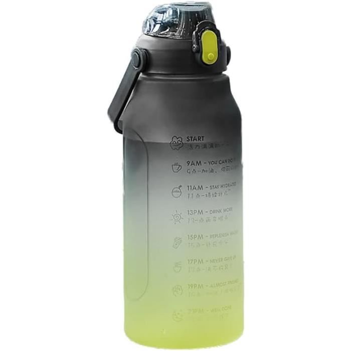 Gourde 1500Ml, Grande Gourde Sport Avec Paille Et Marquage De L'Heure ...