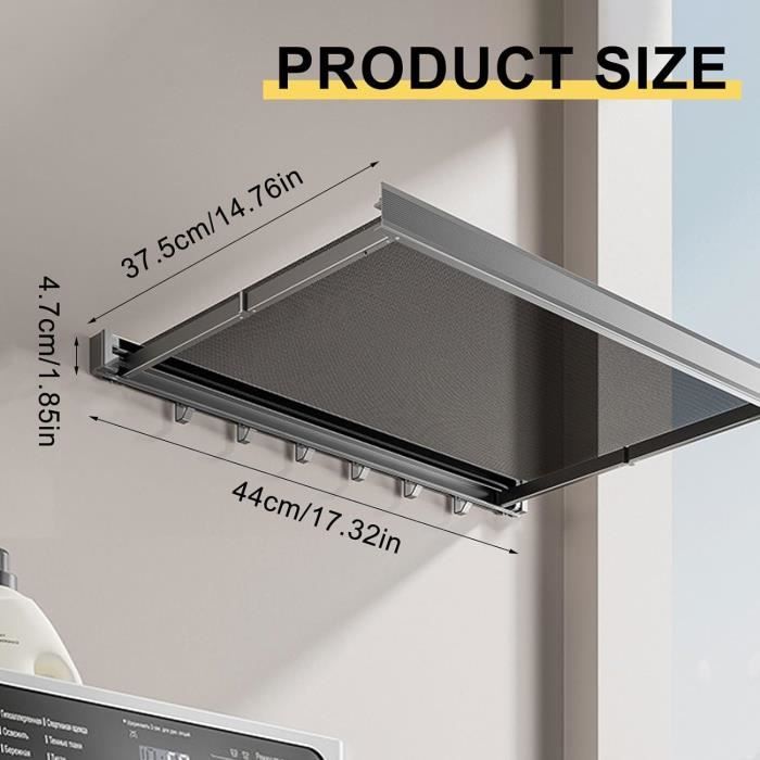 Seche Linge Mural Pliable, Etendoir Linge Mural Extensible, Seche Linge ...