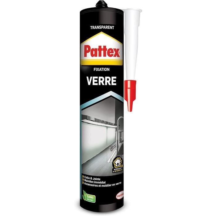 PATTEX Colle Fixation Verre , mastic de fixation pour éléments ...