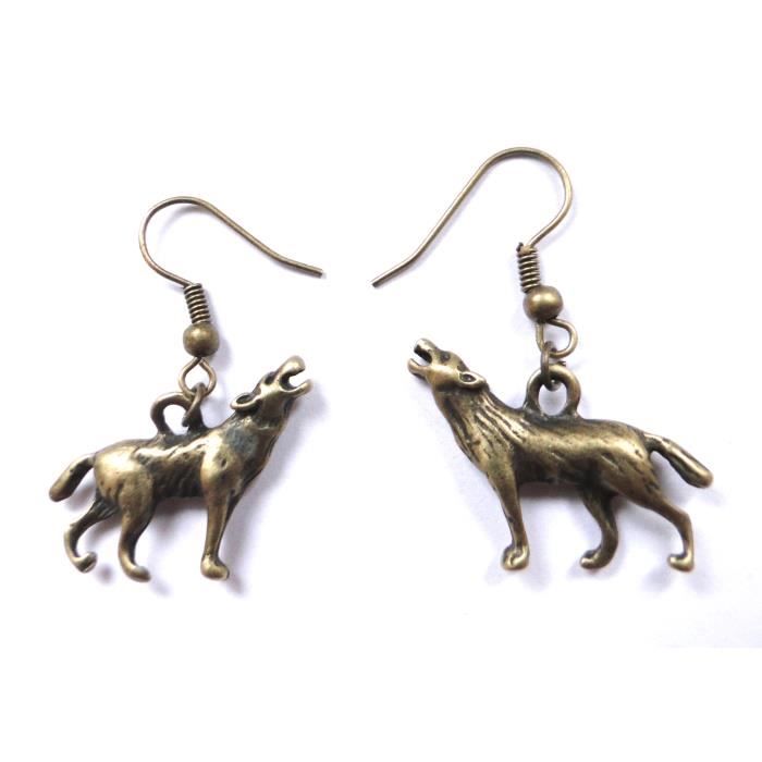 Boucle d’oreille loup bronze. twilligt loup jacob - Achat / Vente ...