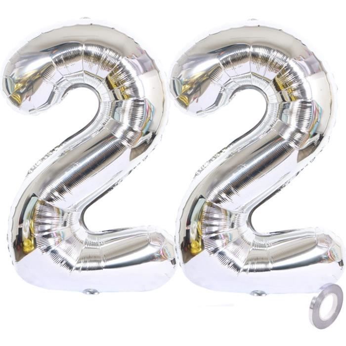 Ballon gonflable XL 22 anniversaires, ballon gonflable numéro 22 ...