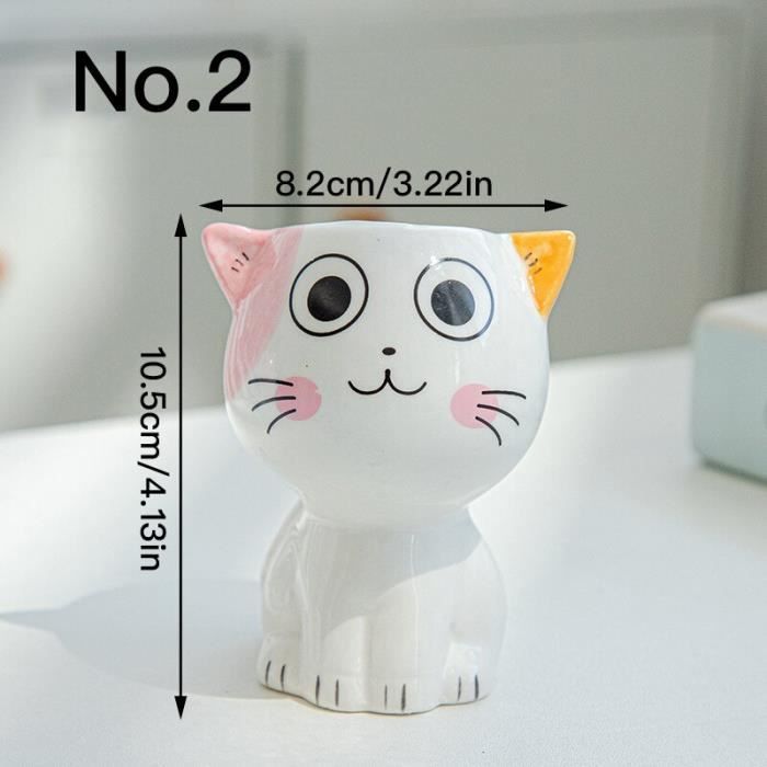 Pot de fleur en céramique pour plante - Chat mignon - Décoration de ...