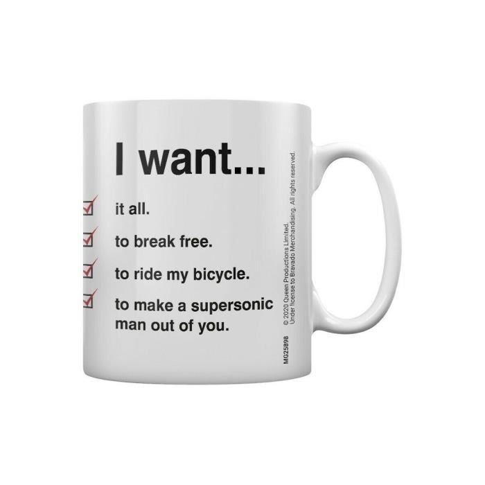 Queen - Mug WANT CHECKLIST - Cdiscount Maison