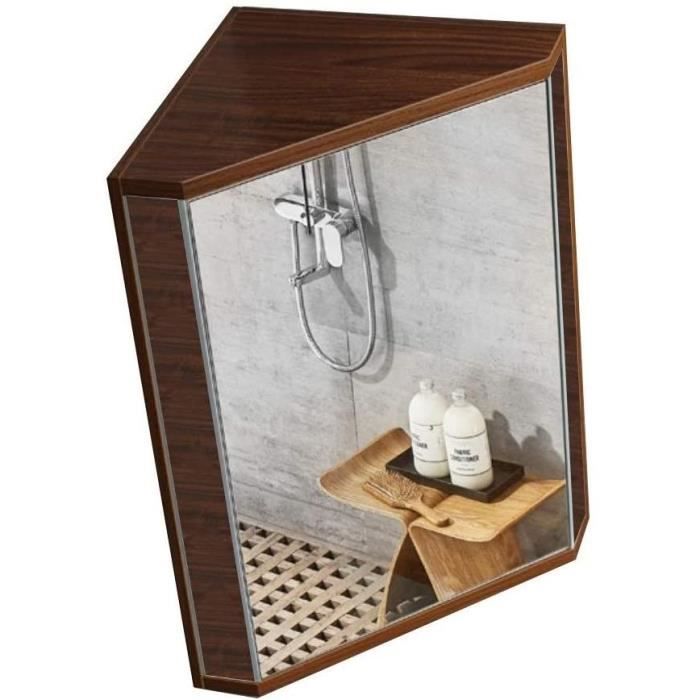 Meuble de Rangement Coin Salle de Bain Meuble Miroir Armoire Murale ...