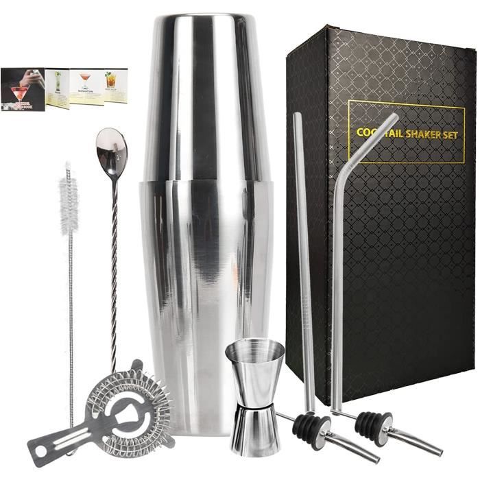 Ensemble de 9 pièces shaker à cocktail, kit de barman, kit de mélange ...
