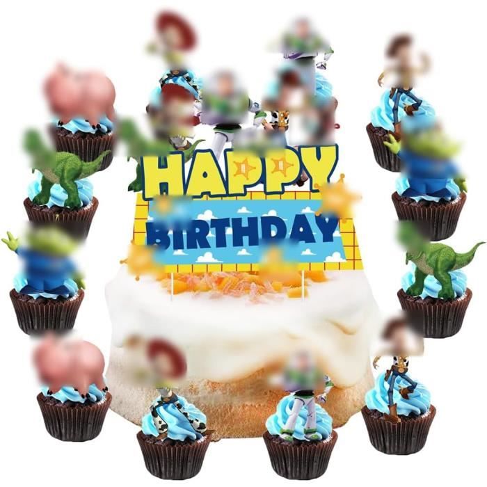 25 Pièces Cartoon Anniversaire Topper Gâteau D'Anniversaire Pour Garçon ...
