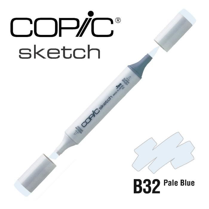 Marqueur à alcool Copic SKETCH (bleu B) - nuancier Copic:B32 Pale Blue ...
