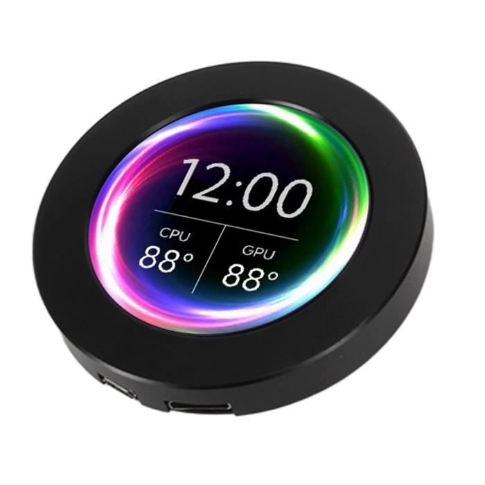MSA Cran Lcd Rond Ips 2 Moniteur De Température D'Ordinateur, Mini Écran Rond Ips Usb 2,1 Pouces ...