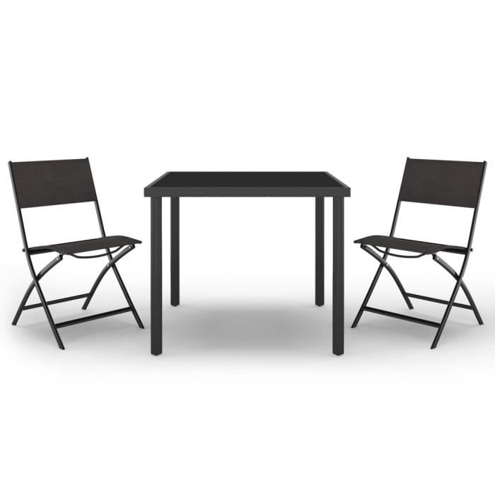 LIA - Ensemble de salle à manger d'extérieur 3 pcs Acier - Cdiscount Jardin