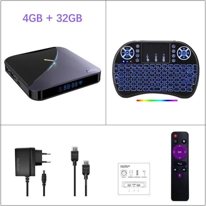Boîtier TV A95X F3 Air II RGB,Android 11,Amlogic S905W2,4 Go-64 Go,2 Go-16 Go,lecteur multimédia ...