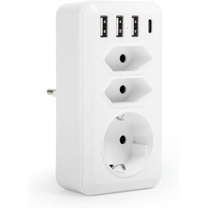 Adaptateur Multiprise, Multiprise Murale 7 En 1 Multiple Adaptateur ...