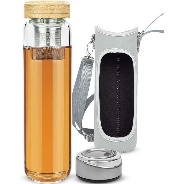 1L Bouteille De Thé En Verre Avec Infuseur 1 Litre Gourde Verre Avec ...