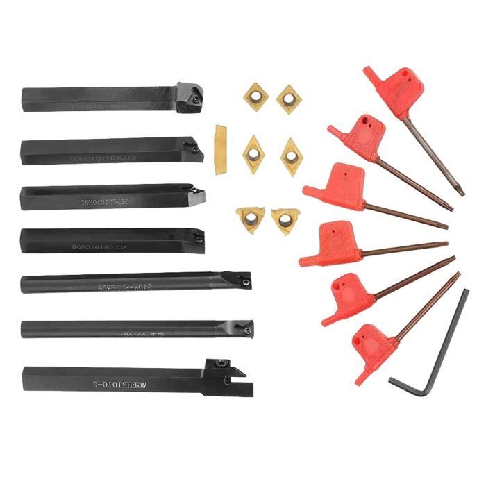 YOSOO outil de tournage de tour 7 pièces Mini tour à tige porte-outil de tournage de barre d ...