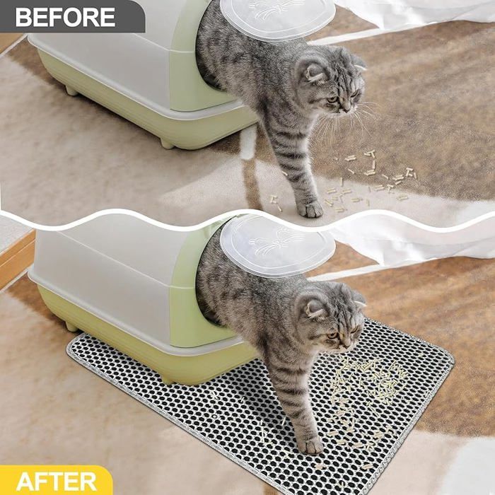 Tapis Litière Chat 60x45 CM Imperméable, Conception à Grands Trous ...