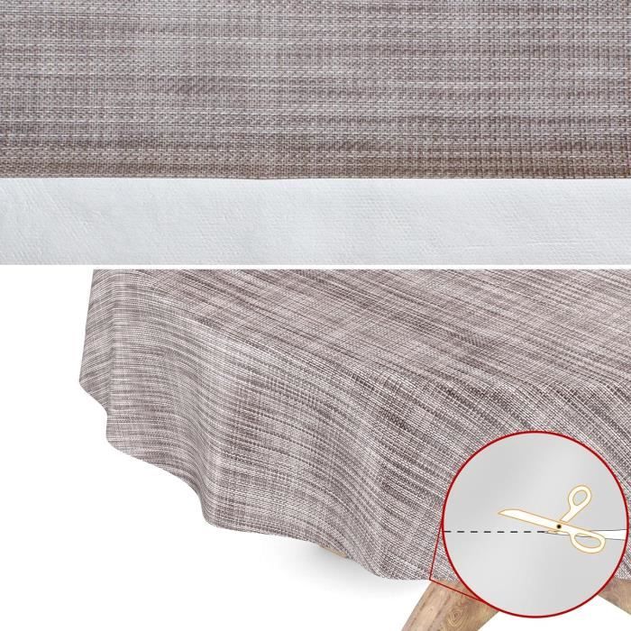 Nappe Toile Cirée Lavable Nappe Ovale 140 X 220 Cm Bord Coupé Lin ...