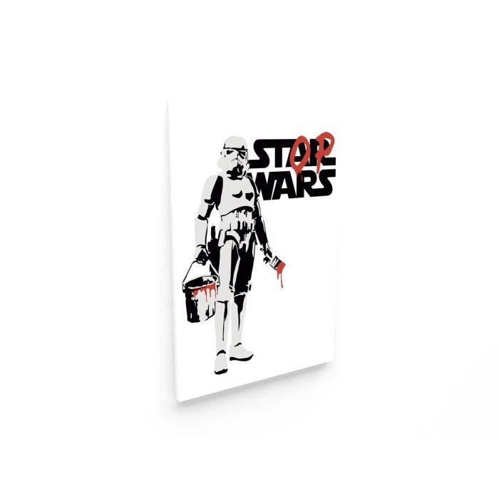 Tableau Panorama Banksy Stop Wars 35x50 cm - Imprimée sur Toile ...