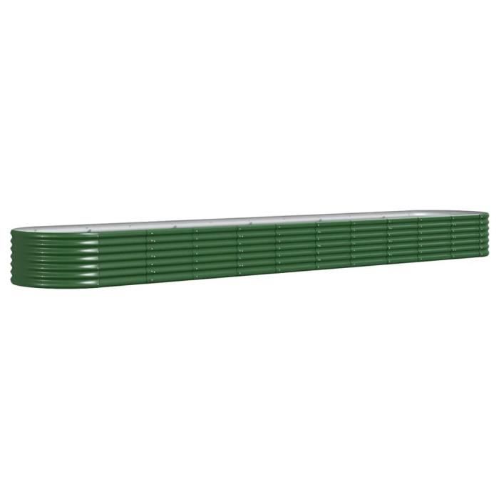VBESTLIFE Jardinière de jardin Acier enduit de poudre 440x80x36 cm Vert - VBE7540536476809 ...