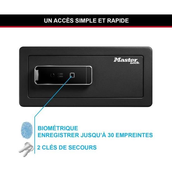 Master Lock Coffre-fort biométrique pour protéger les biens de valeurs ...