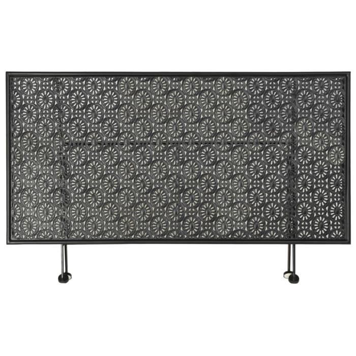 ETO- Table basse pliante Style vintage Métal 100 x 50 x 45 cm Noir ...