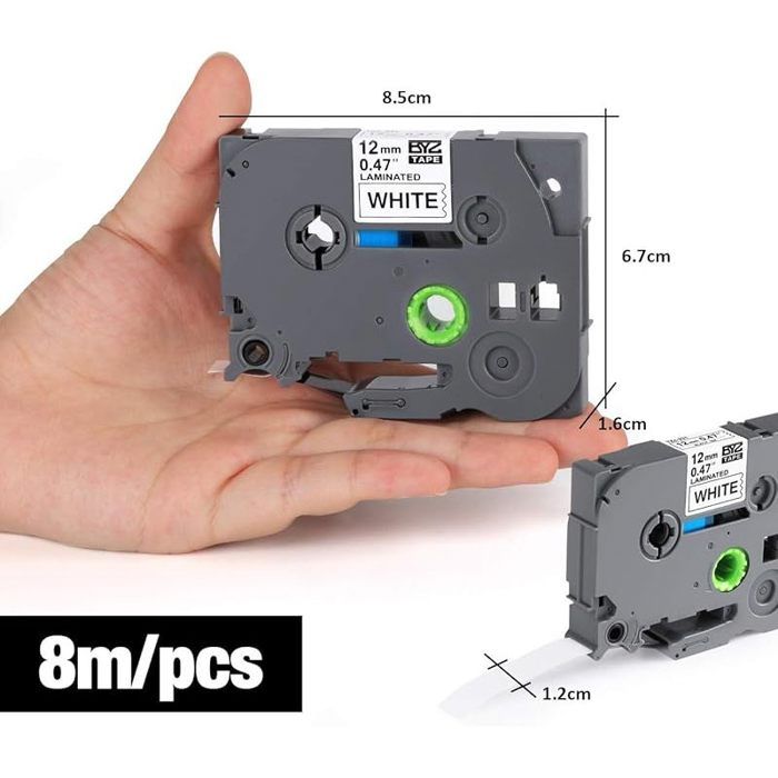 4 x Ruban Etiqueteuse Cassette Ruban pour étiqueteuse Noir sur Blanc ...