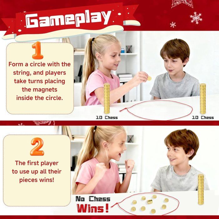 Jeu de Société Magnétique de Noël avec 20 Pierres Aimantées, Jeu de ...