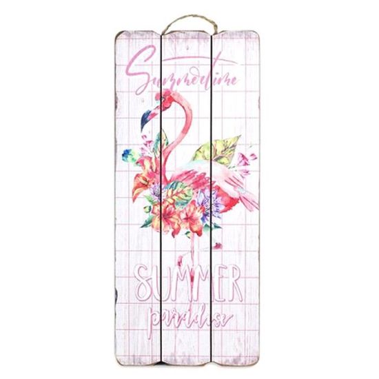 Decoration murale Flamant rose en bois à suspendre - Cdiscount Maison
