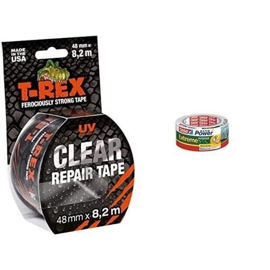 T-Rex Clear Repair – Ruban adhésif résistant invisible 820-48, 48mm x 8 ...