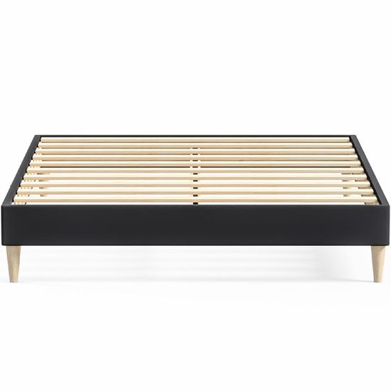 Lit adulte - HOMIFAB - Dina 160 - Gris - Sapin massif - Velours 100% ...
