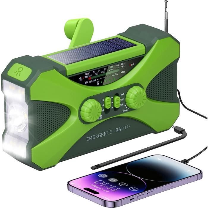 Radio Portable Rechargeable Fm-Am-Wb Radio D'Urgence 10000 Mah Étanche ...