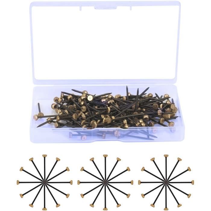150 Pcs Clous de Fixation pour Cadre Image Miroir Tête en Laiton ...