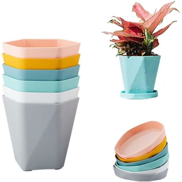 Pot De Fleur En Plastique Pot De Plante Avec Trou De Drainage Soucoupe ...
