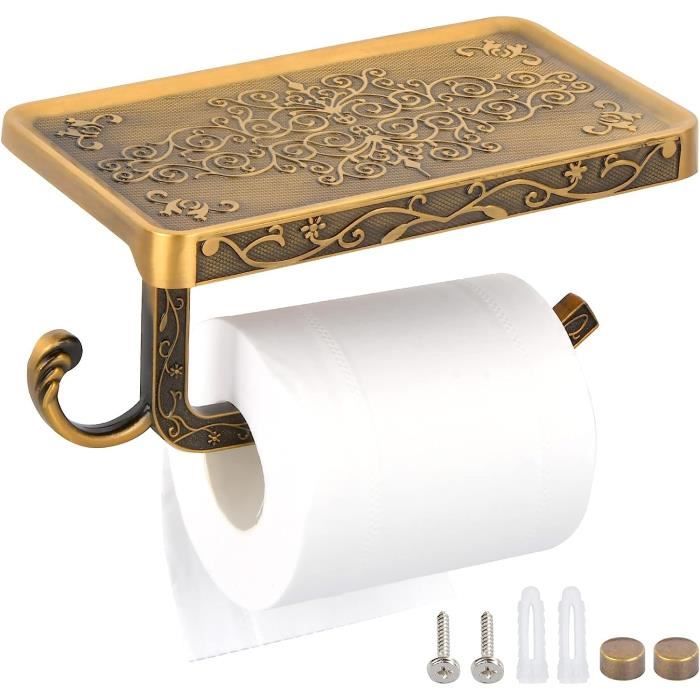 Porte Papier Toilette Support Papier Toilette Mural Avec Étagère Pour Téléphon Porte Rouleau ...
