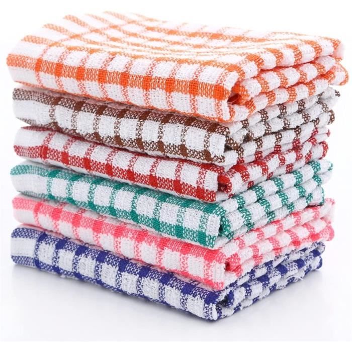 Ensemble de torchons de Cuisine en Coton 6 pièces, linges à Vaisselle ...