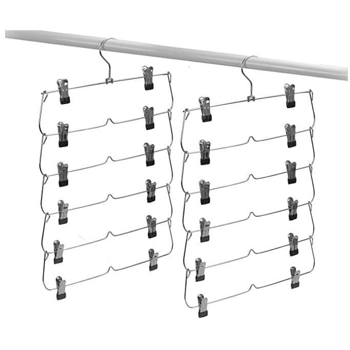 Cintre pour jupe Pantalon 6 étapes Cintre en acier 2 ensembles Cintre ...