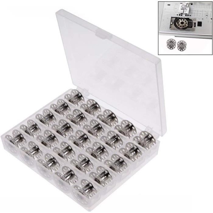 Lhkj 25 Pièces Canettes De Couture Métal, Canette Bobine Avec Étui De ...