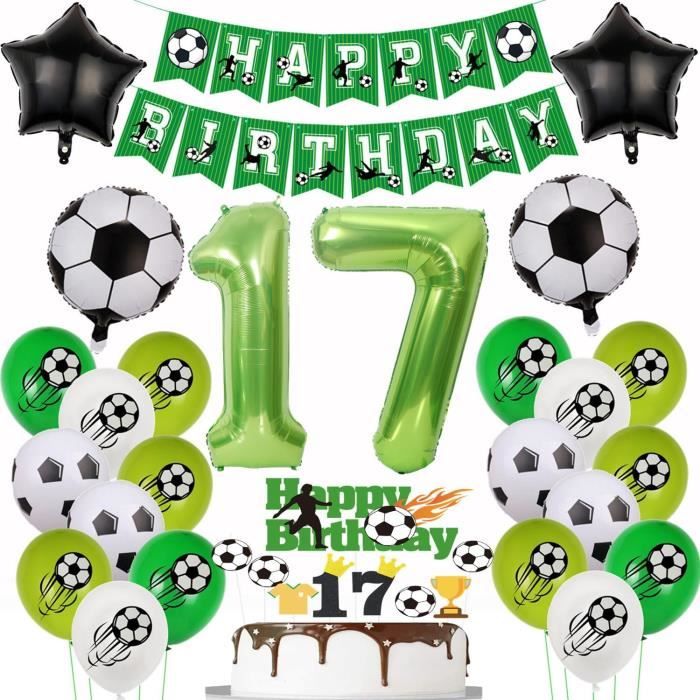 Décoration 17 Ans Anniversaire Foot, Ballon 17 Ans Anniversaire ...