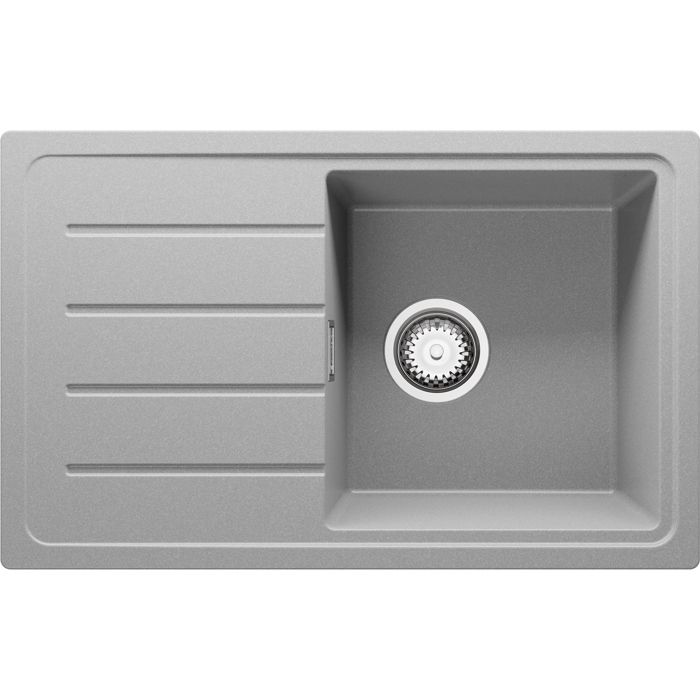 Evier Cuisine en Granit Gris, 70 x 44 cm, Évier 1 bac + Kit de Vidage ...