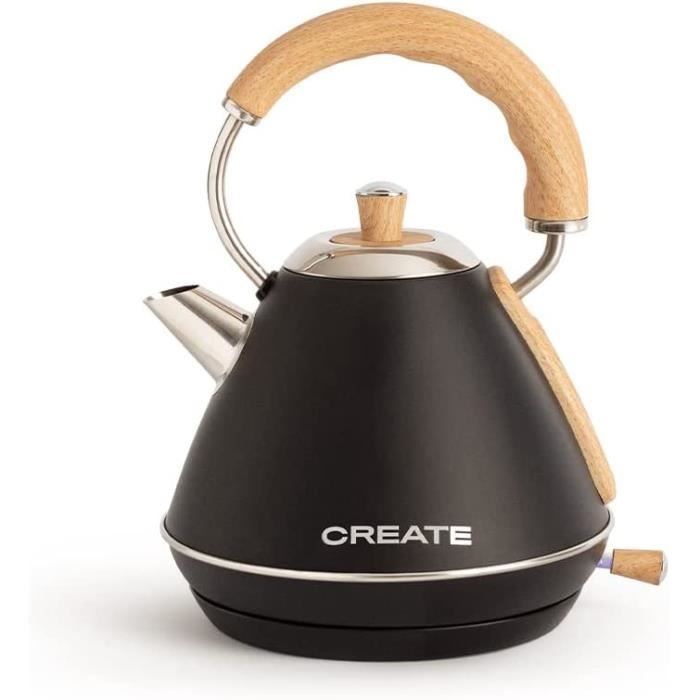 CREATE-KETTLE RETRO M-Bouilloire électrique 1L Noir-Système de filtrage ...