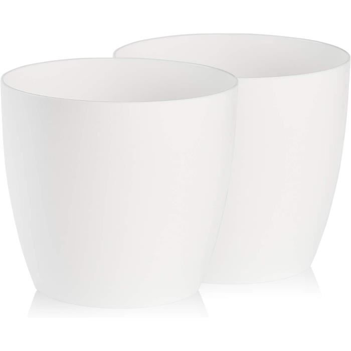 Pot De Fleurs, Pot De Plantes En Plastique, Lot De 2, Forme Ronde ...