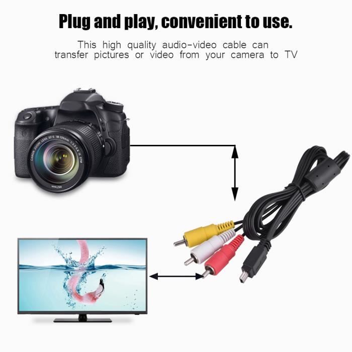 Câble RCA Vvikizy pour caméra - Mini USB vers 3 RCA - 1,2 mètre - Noir - Cdiscount Informatique