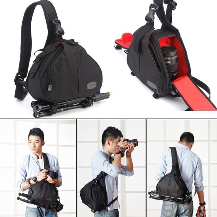 Caméra sac à bandoulière vidéo Portable Triangle Case Sacoche pour Canon 600D D600 7D 5D2 60D ...