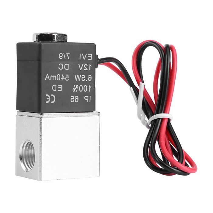 Electrovanne électrique, 12V DC 1/4 'Vanne à air normalement fermée à 2 ...