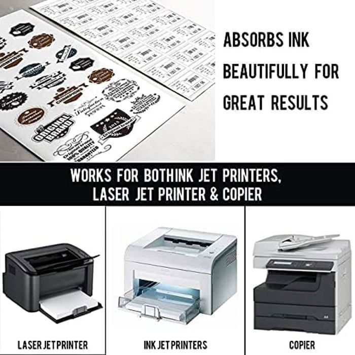 Papier autocollant imprimable brillant - Format A4 - Étiquettes ...