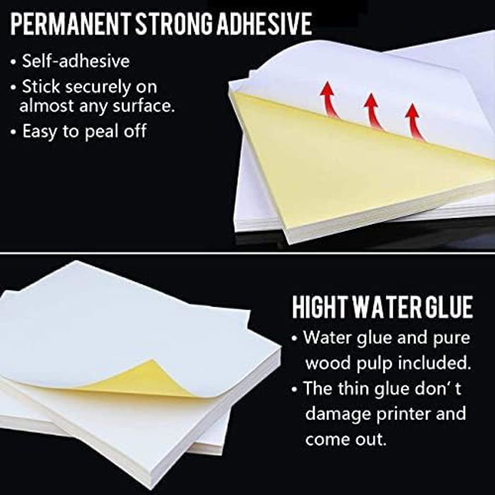 Papier autocollant imprimable brillant - Format A4 - Étiquettes ...